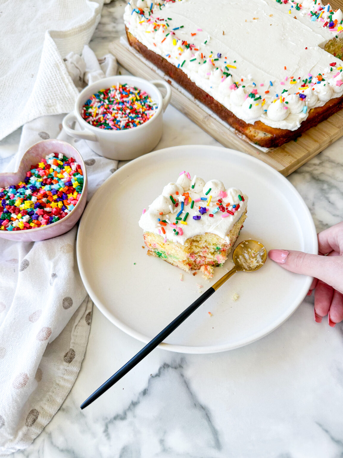 Homemade Confetti Sheet Cake - Tasting Thyme